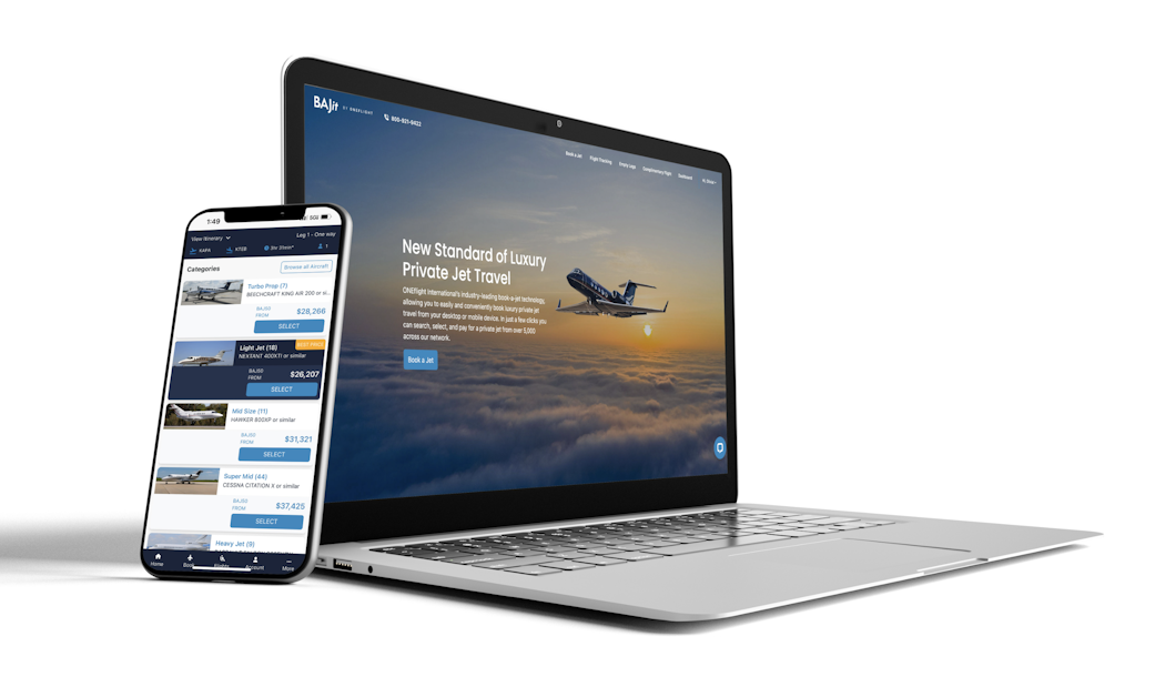 OneFlight International updates BAJit private jet booking app