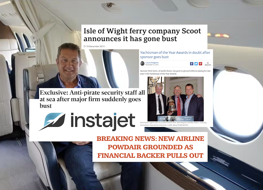 Instajet's Nicholas Davis had a long trail of failures - Private Jet ...