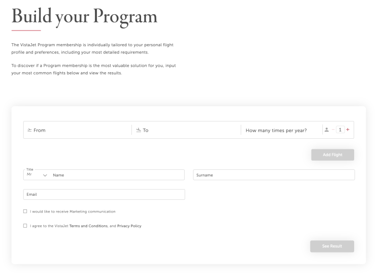 VistaJet launches new website including price comparisons