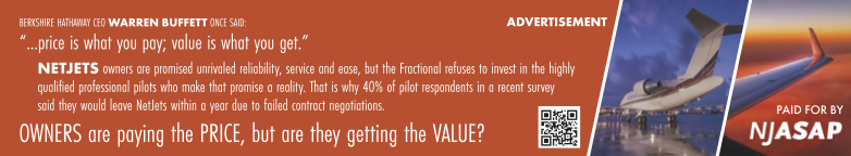 NetJets pilots union targets Warren Buffett in Wall Street Journal ad